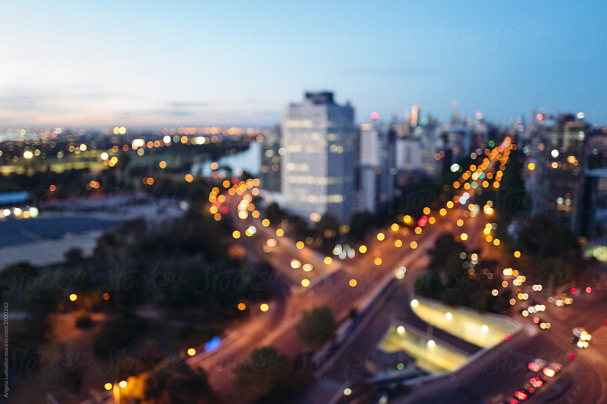 "View Down St Kilda Road Towards Downtown Melbourne At Dusk" by Stocksy ...