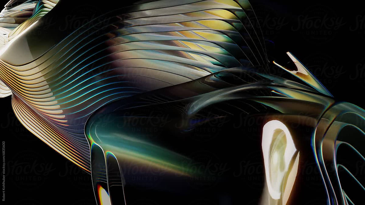 "Abstract Wavy 3D Animation Of Light Refractions" by Stocksy ...