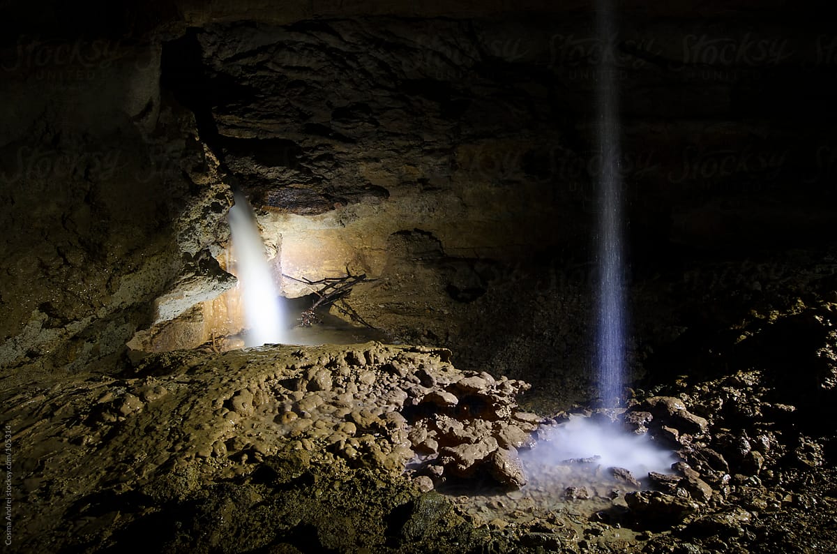 "Cave With Waterfall Underground" by Stocksy Contributor "Cosma Andrei ...