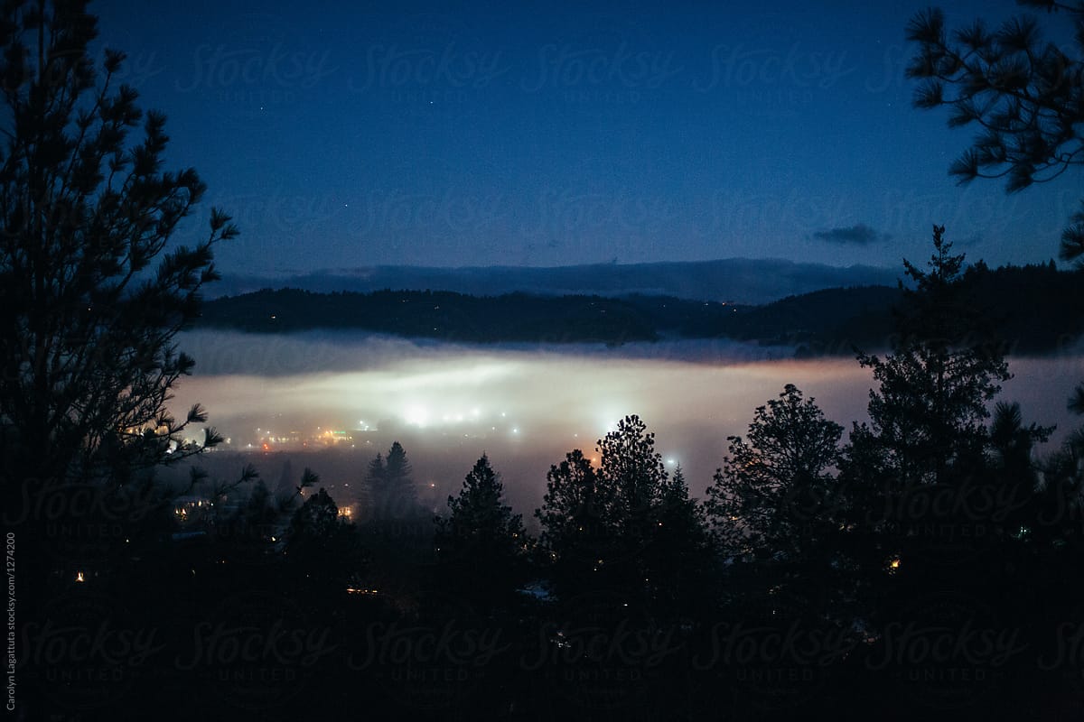 "Small Town Blanketed In Fog" by Stocksy Contributor "Carolyn Lagattuta ...