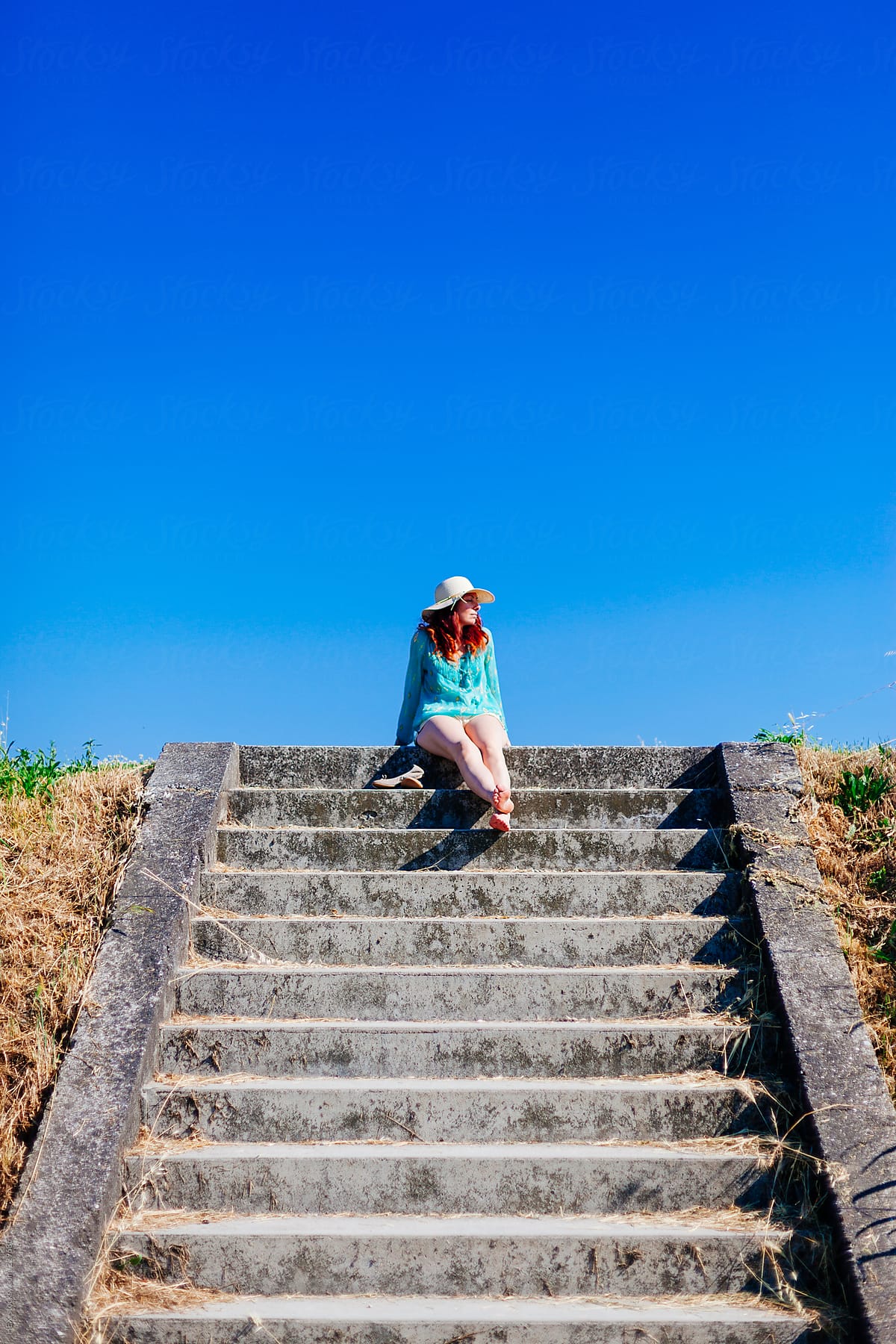 "Woman Up Stairs Outdoor" by Stocksy Contributor "Mattia" - Stocksy