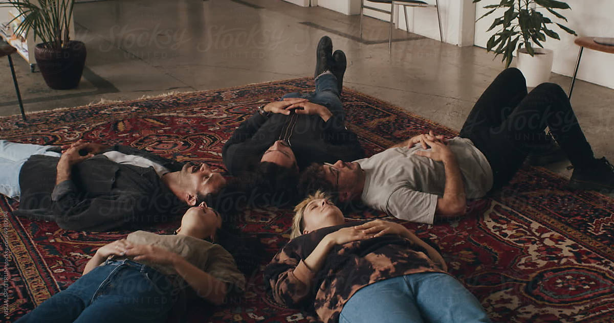 "Five People Lying On Floor For Therapy" by Stocksy Contributor ...