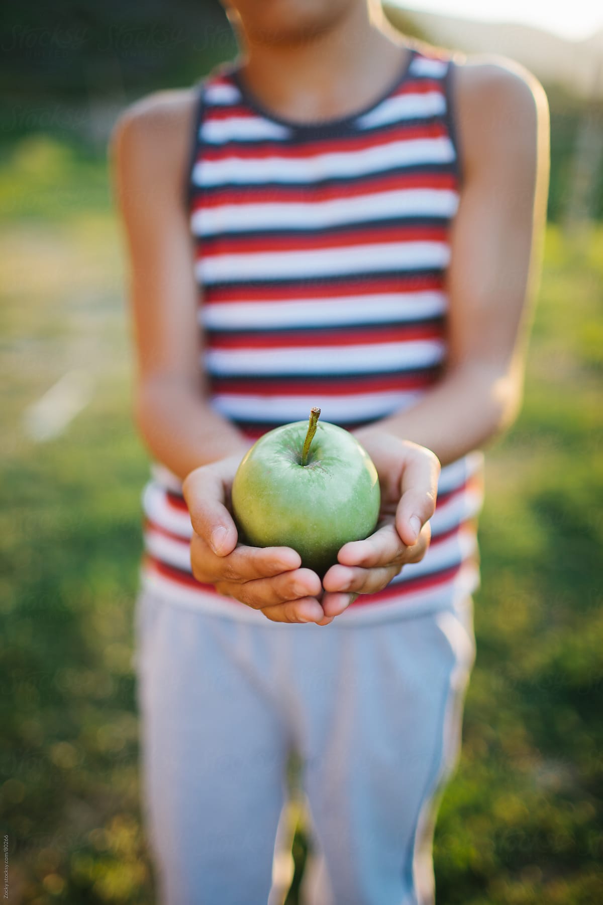"Outstretched Hand Offering A Green Apple" by Stocksy Contributor ...