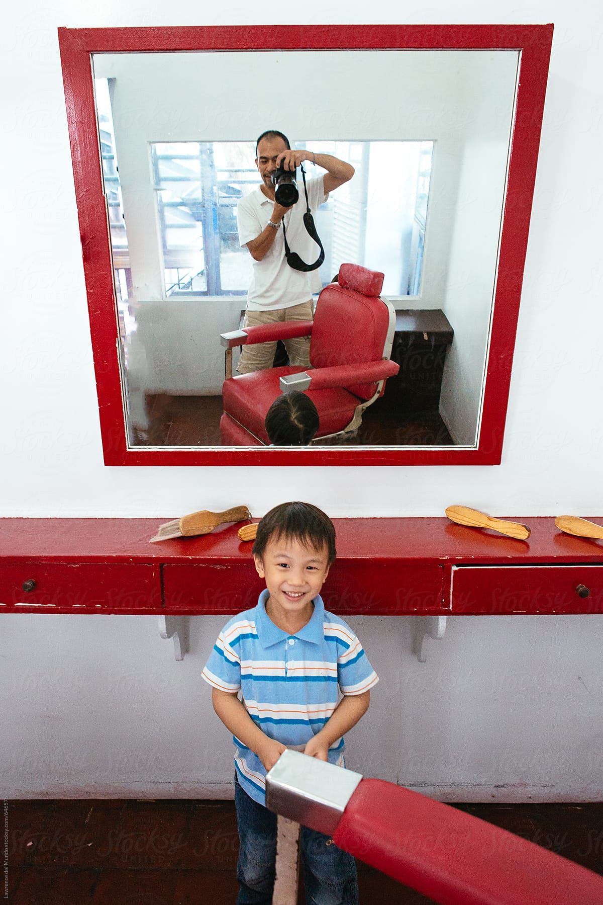 "Photographer Dad Taking A Portrait Of His Son And Himself" by Stocksy ...