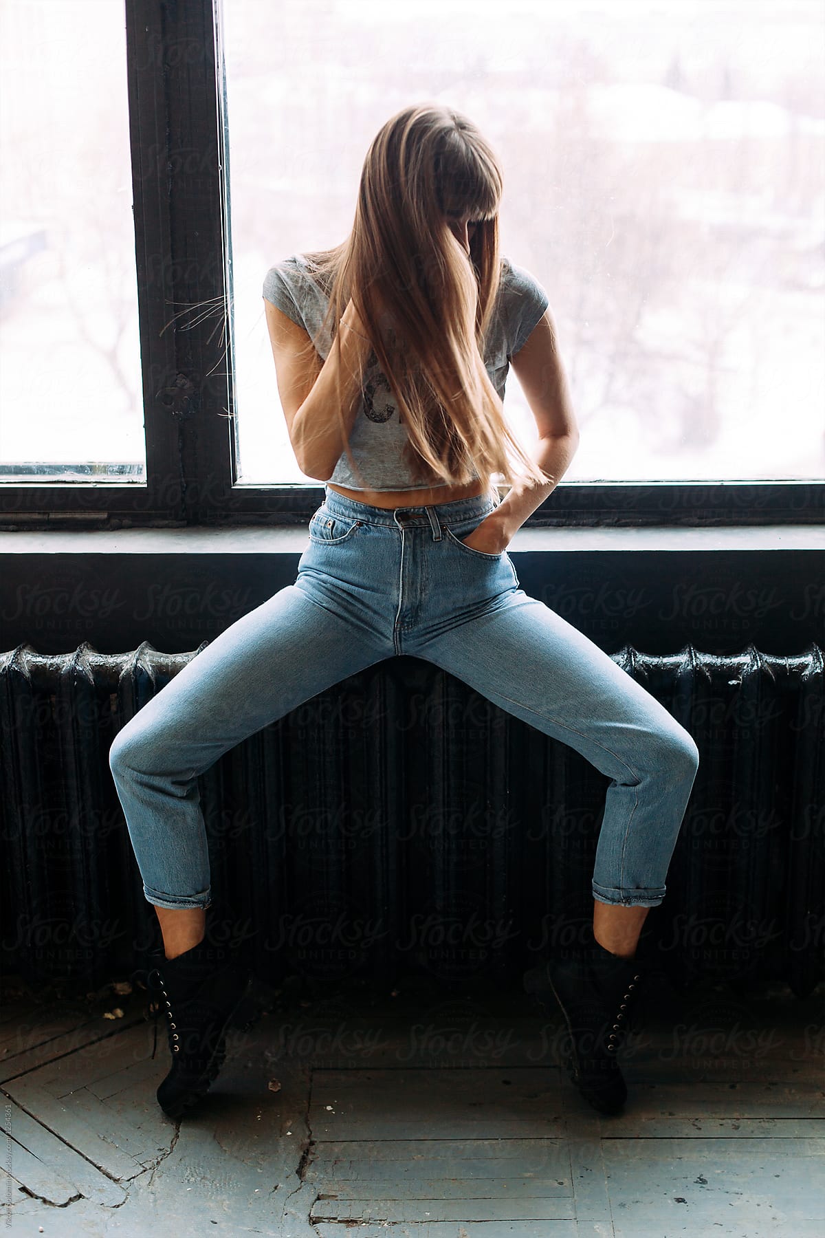 Dancer Girl Posing With Open Legs Hiding Face By Stocksy Contributor Dancer Girl Posing With Open Legs Hiding Face By Stocksy Contributor