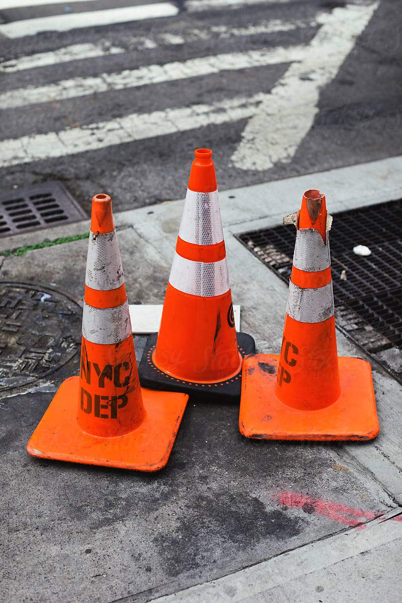 "Three Cones On The Street." by Stocksy Contributor "BONNINSTUDIO ...