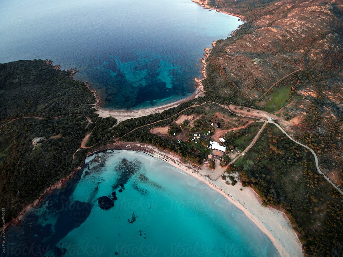 "Aerial View Of Rondinara Beach At Sunrise" by Stocksy Contributor "Sky ...