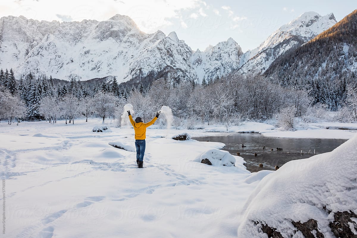 "Man Having Fun With Snow" by Stocksy Contributor "Mauro Grigollo ...