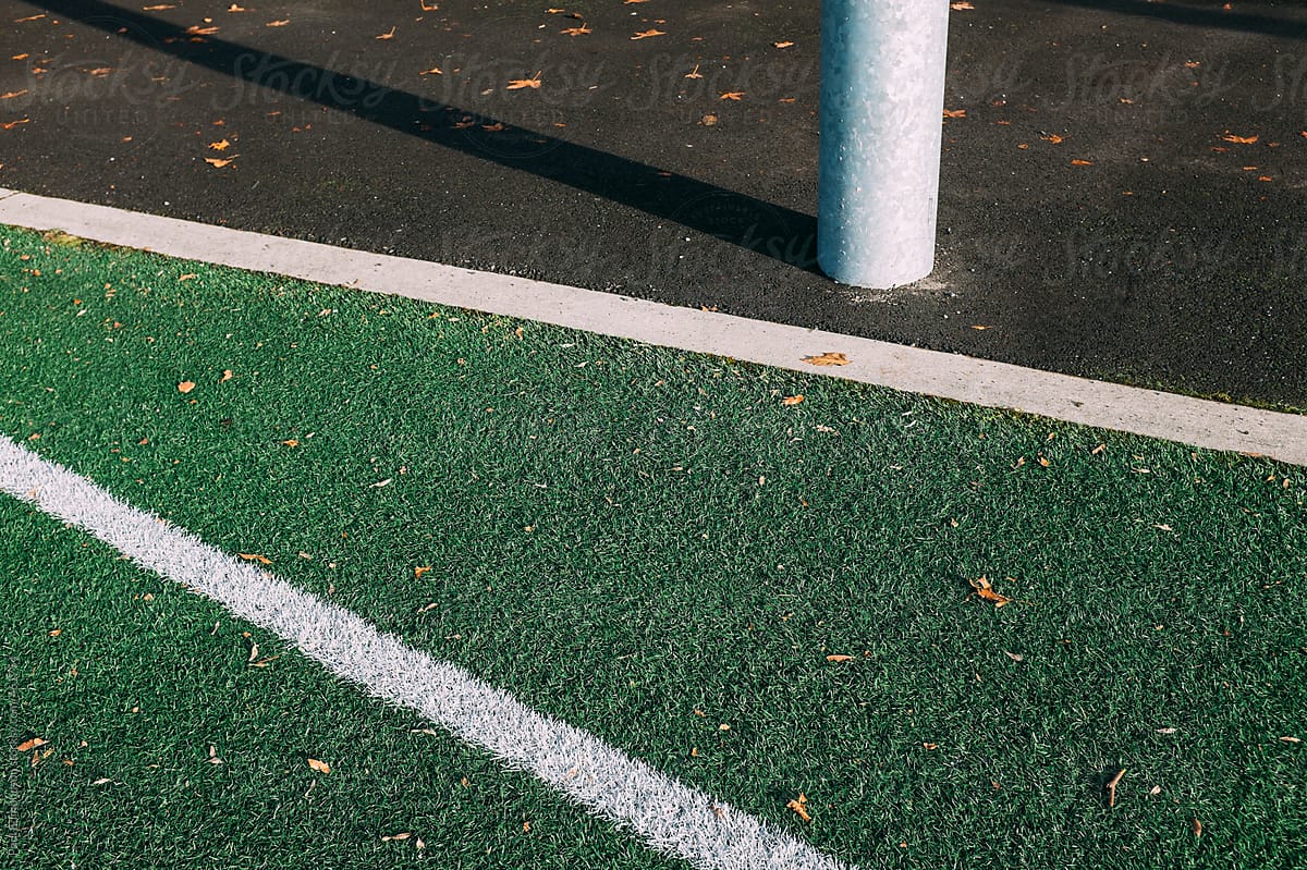 "Detail Of Sport Fields, Boundary Lines And Metal Pole" by Stocksy ...