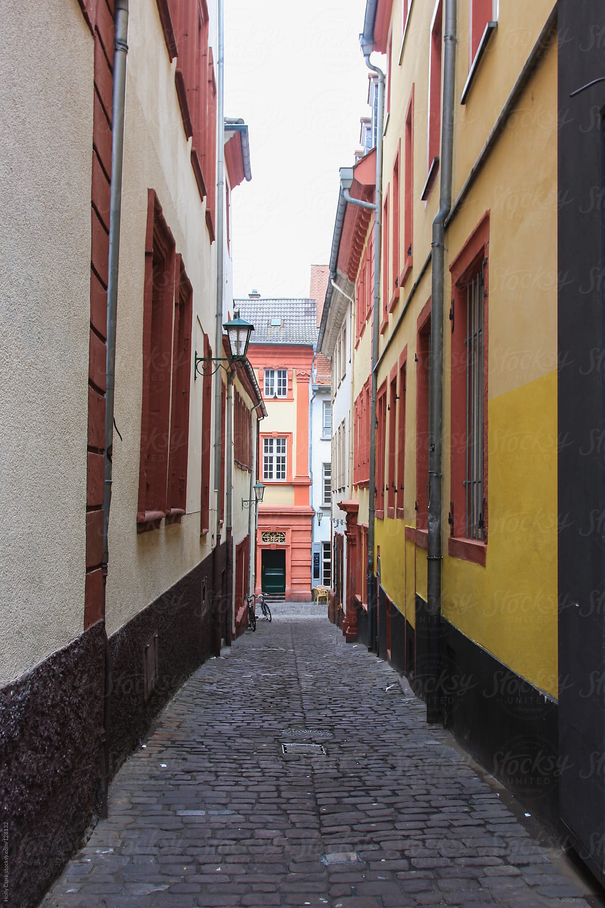 "Narrow Cobblestone Street In An Old German City, Heidelberg, Baden ...