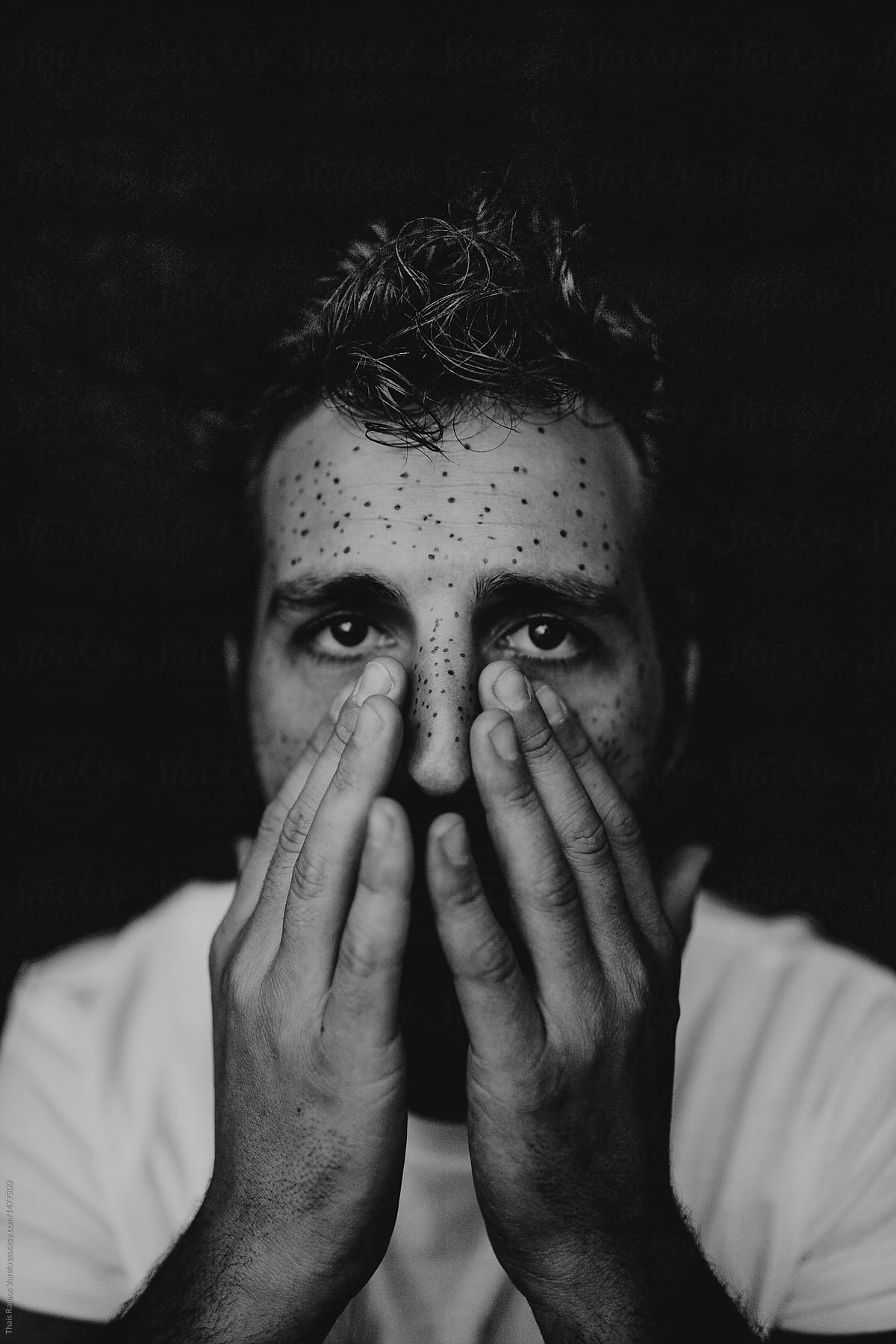 "Freckles Guy With Sad Expression" by Stocksy Contributor "THAIS RAMOS ...