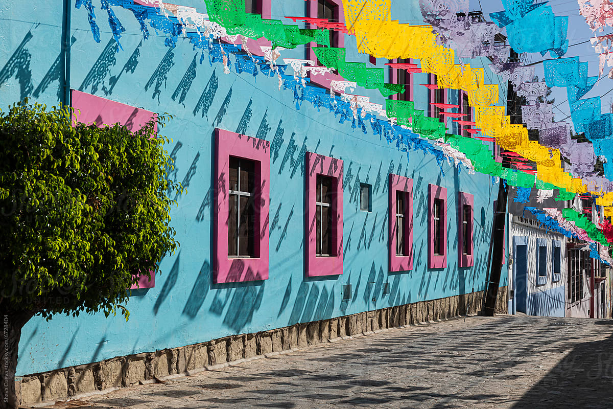 "Colorful Street Artistry With Shadows And Light In Oaxaca Mexico" by ...