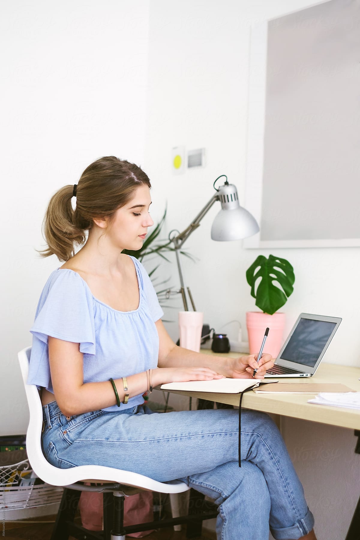 "Woman Working In The Home Office" by Stocksy Contributor "Aleksandra ...