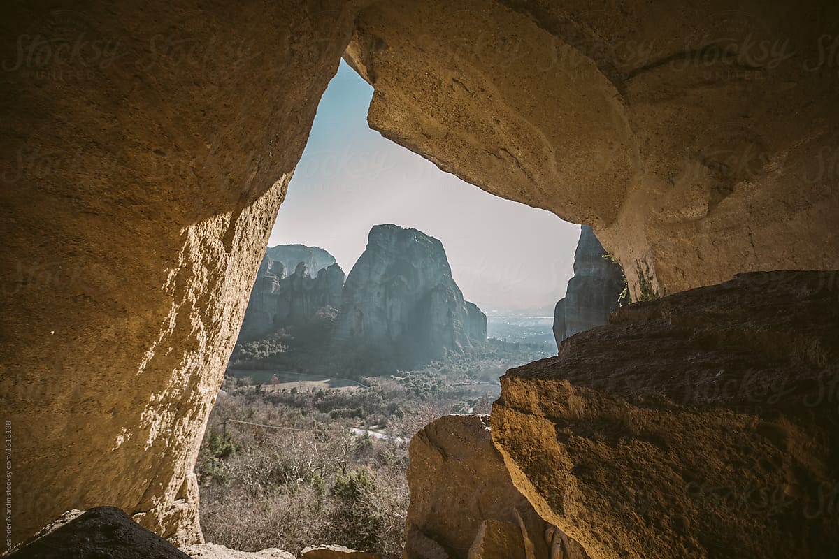 "View Out Of The Dragons Cave In Meteora - Greece" by Stocksy ...