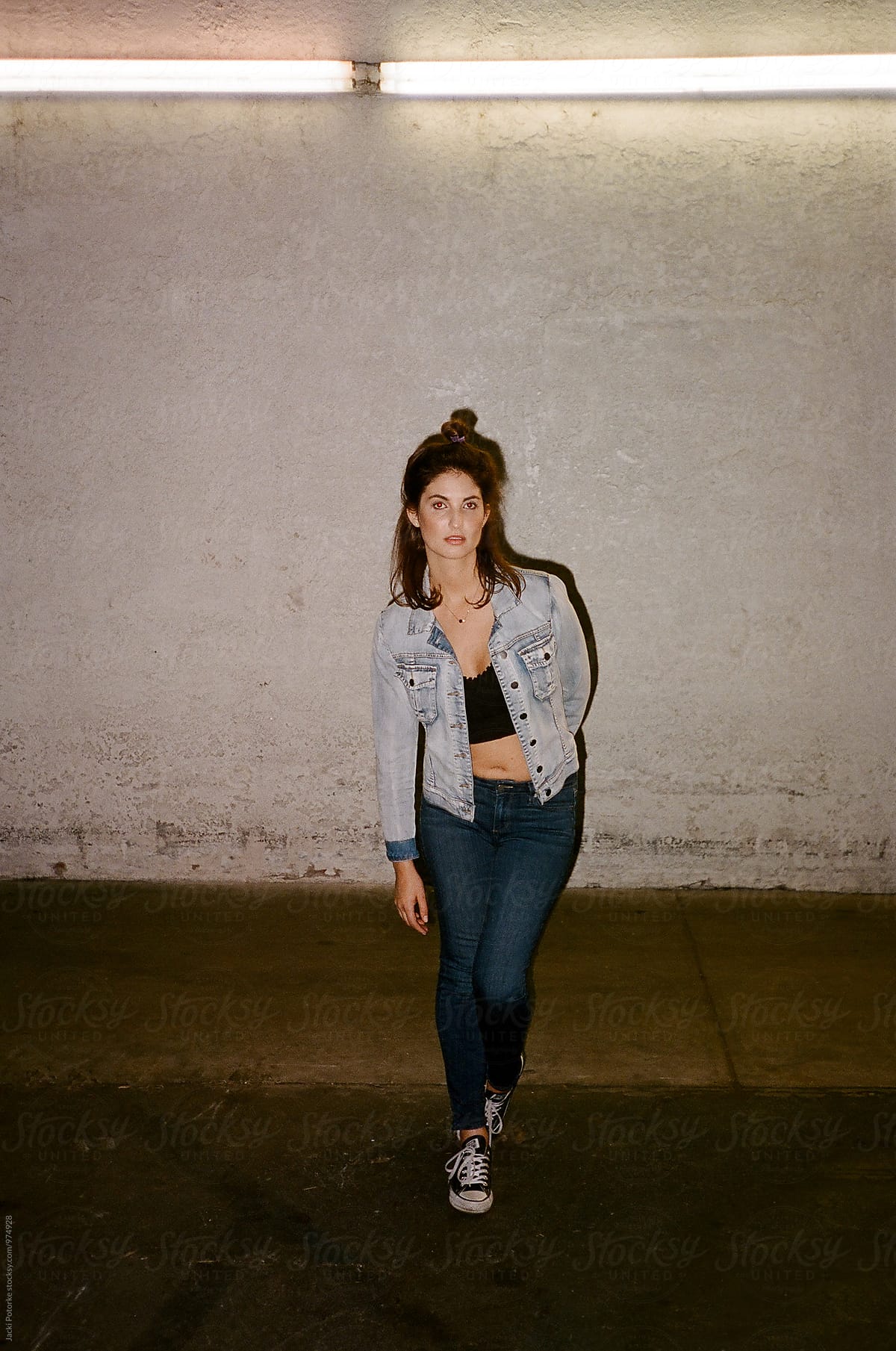 "Girl Under Flourescent Lights" by Stocksy Contributor "Jacki Potorke ...