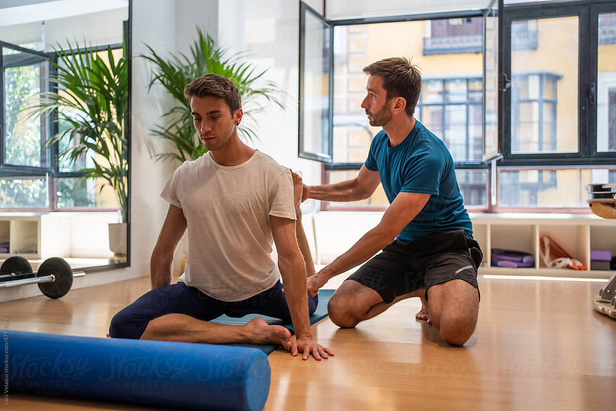 Young Man In A Physiotherapy Center. - Stock Image - Everypixel