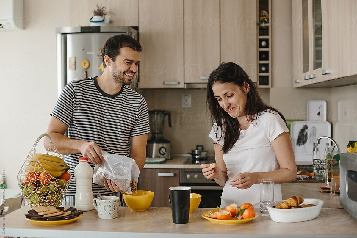 "Young Couple Preparing Breakfast" by Stocksy Contributor "Aleksandar ...