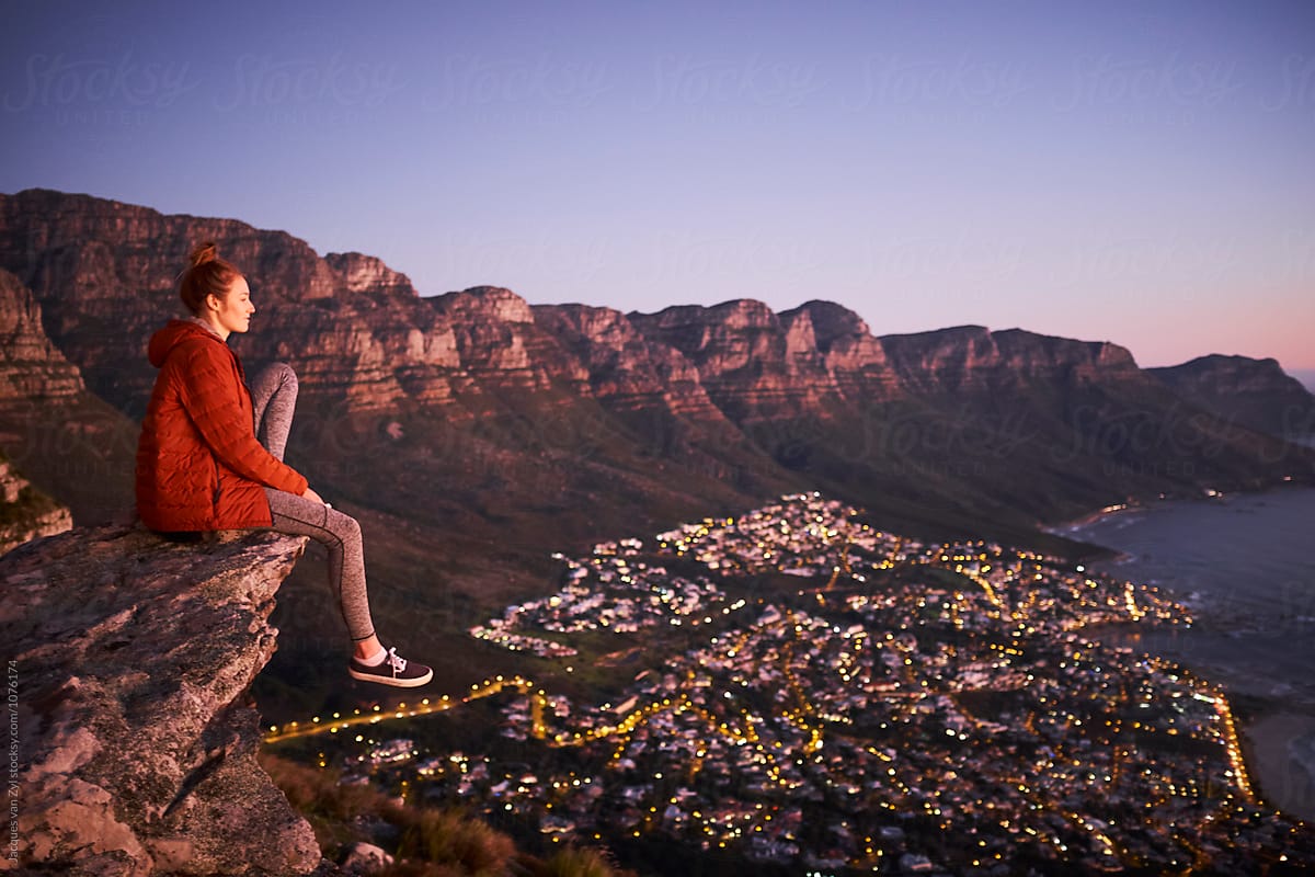 "Twilight Gazing The City Lights And The Sea." by Stocksy Contributor ...
