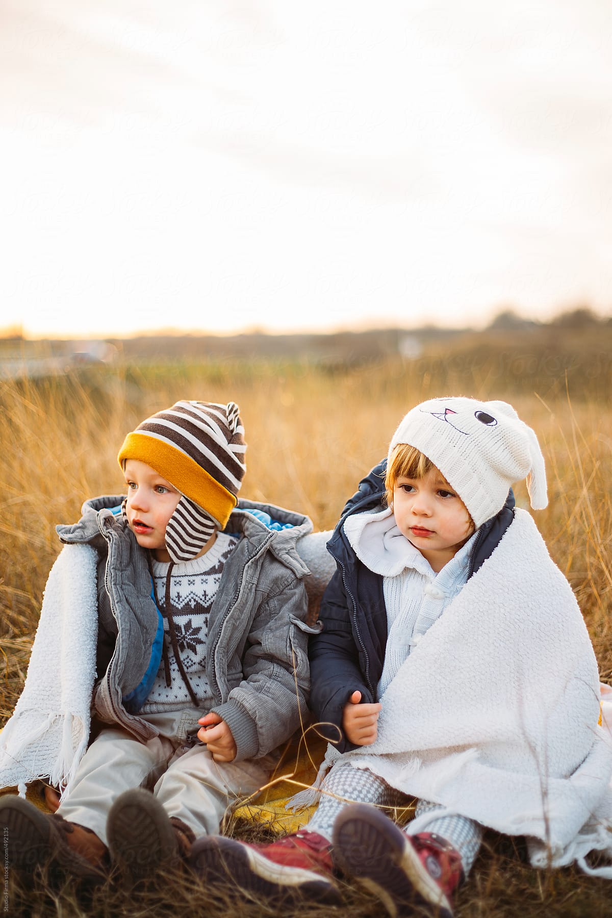 "Kids In The Park Covered With White Blanket." by Stocksy Contributor ...