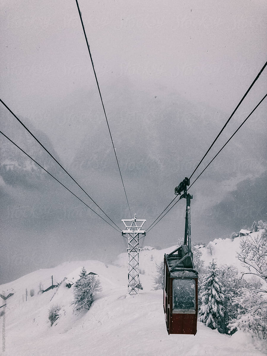 "Alpine Cable Car" by Stocksy Contributor "VISUALSPECTRUM" - Stocksy
