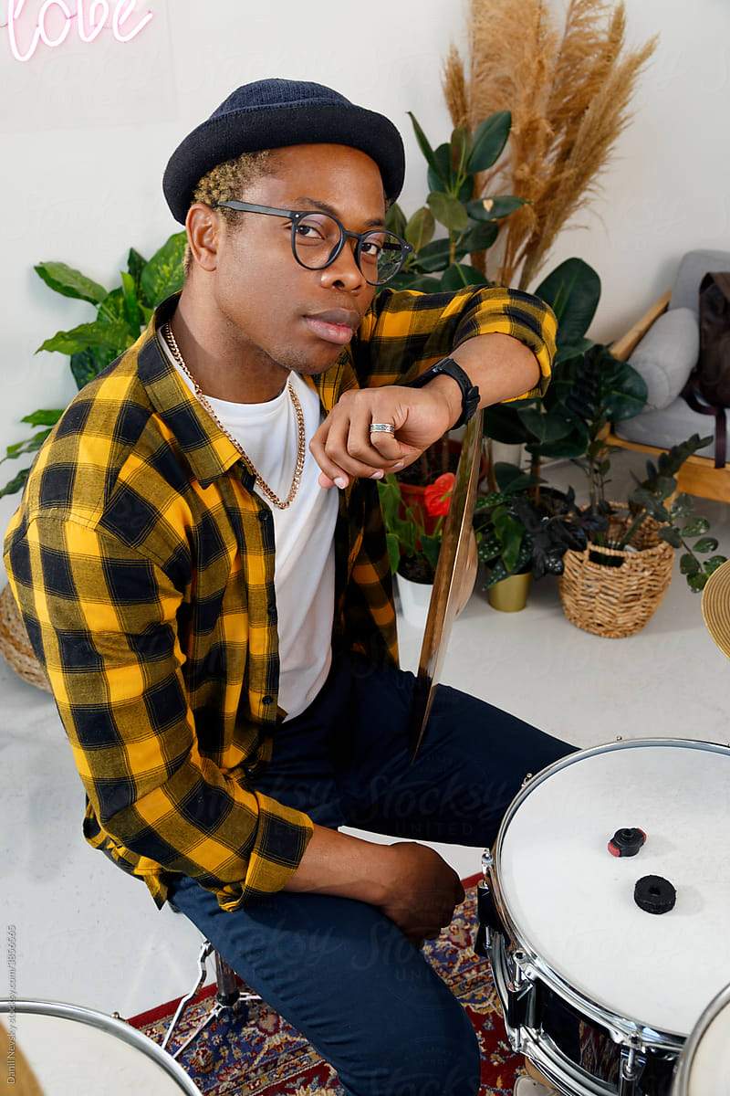 "Confident Black Drummer With Cymbal" by Stocksy Contributor "Danil ...