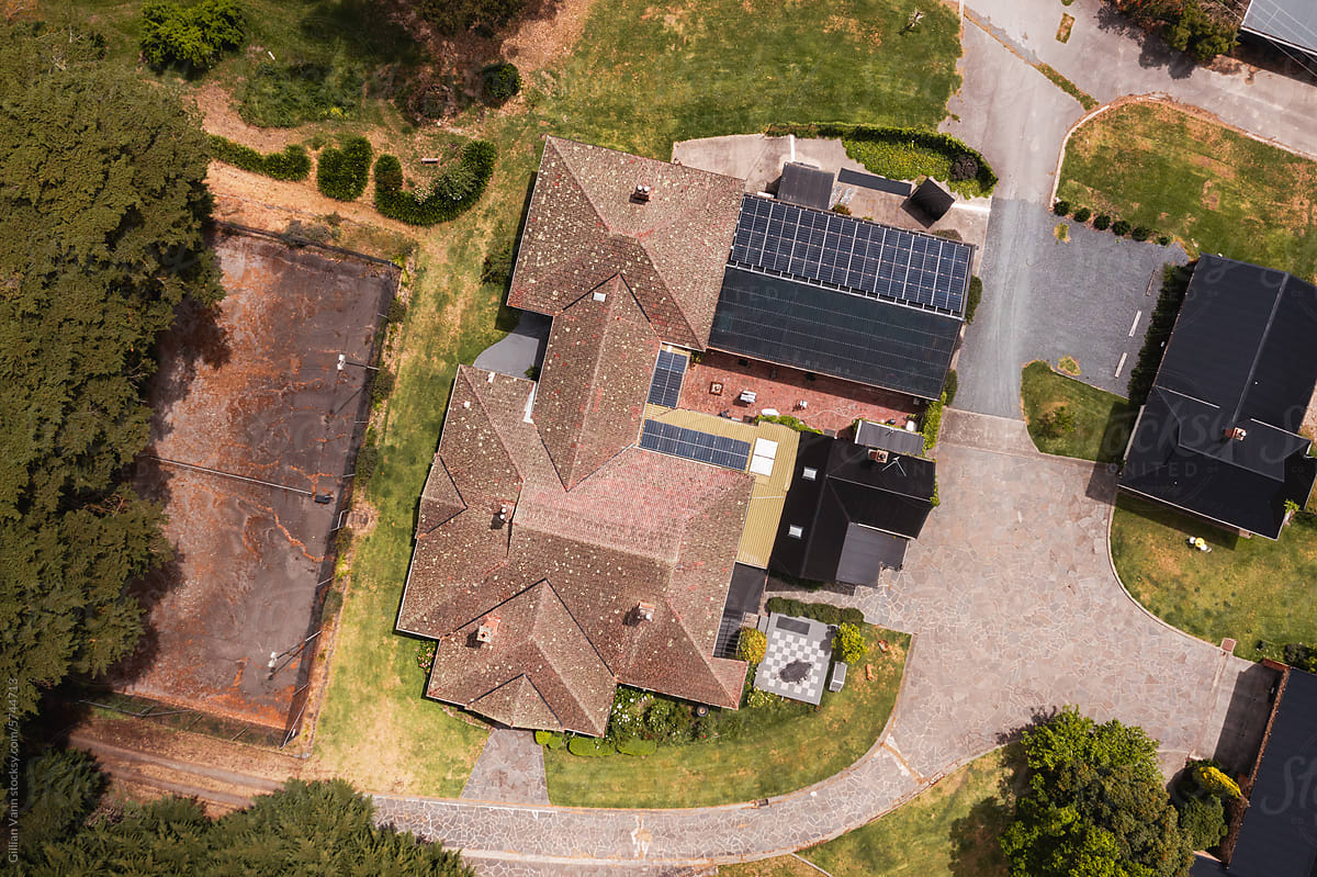 "Overhead View Of Farm Homestead" by Stocksy Contributor "Gillian Vann ...