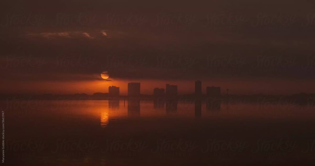 "Spooky Red Sky Over City" by Stocksy Contributor "Maryanne Gobble ...