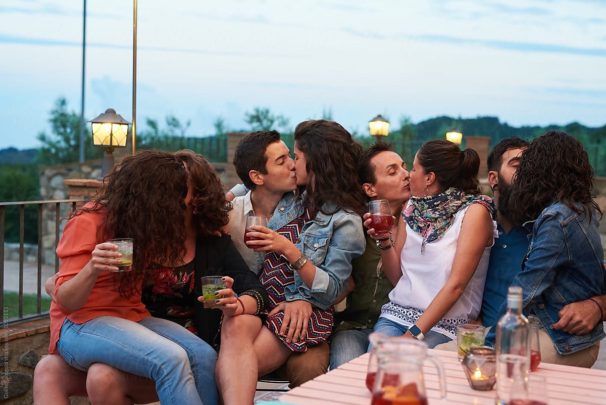 "Couples Kissing On Terrace" by Stocksy Contributor "Guille Faingold ...