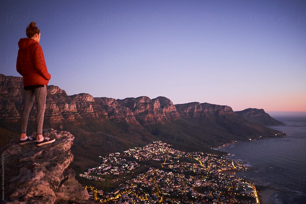 "Twilight Gazing The City Lights And The Sea." by Stocksy Contributor ...