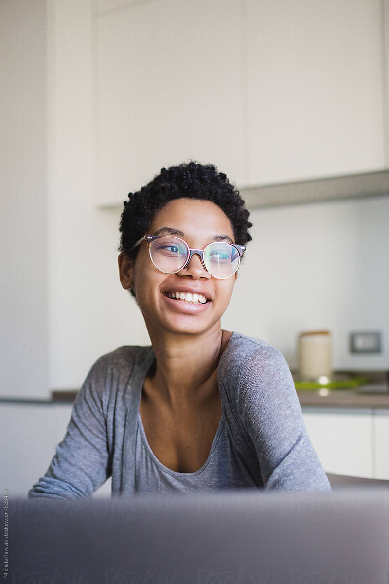 "Portrait Of Smiling Woman In Front Of Her Laptop" by Stocksy ...