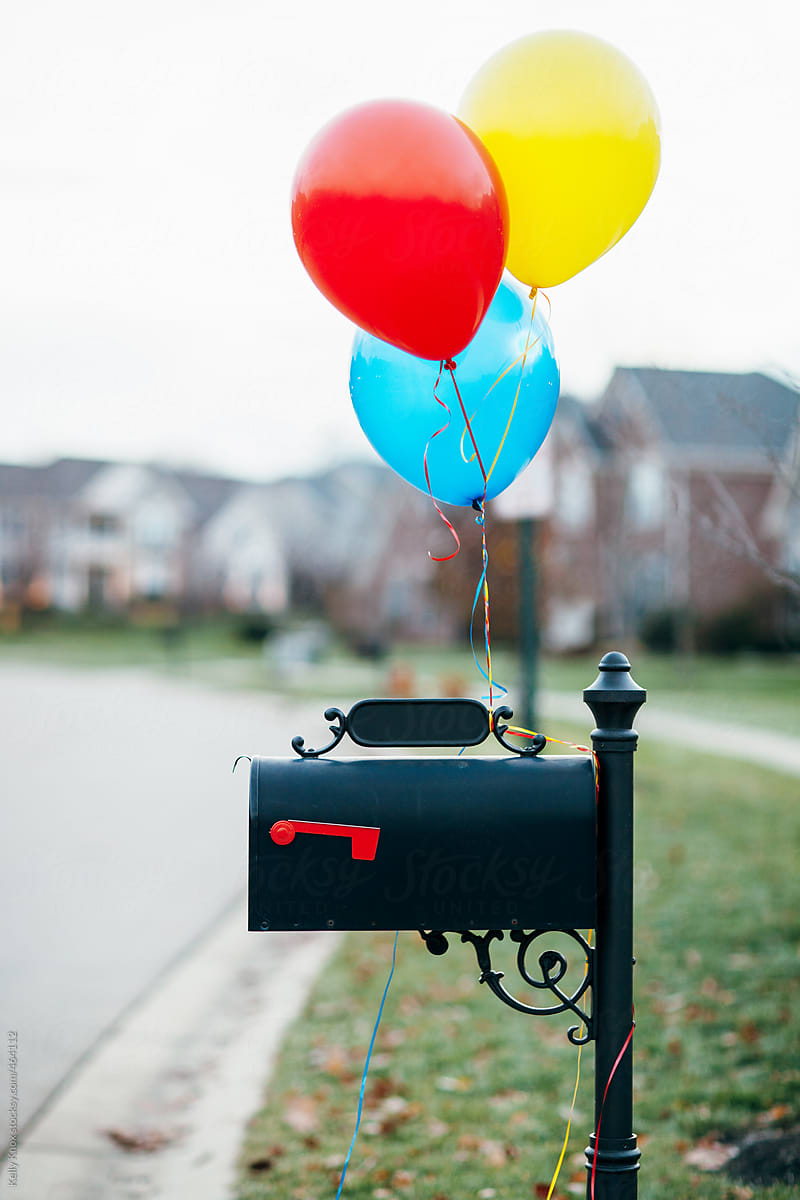 "Colorful Birthday Balloons Tied To A Mailbox" by Stocksy Contributor ...
