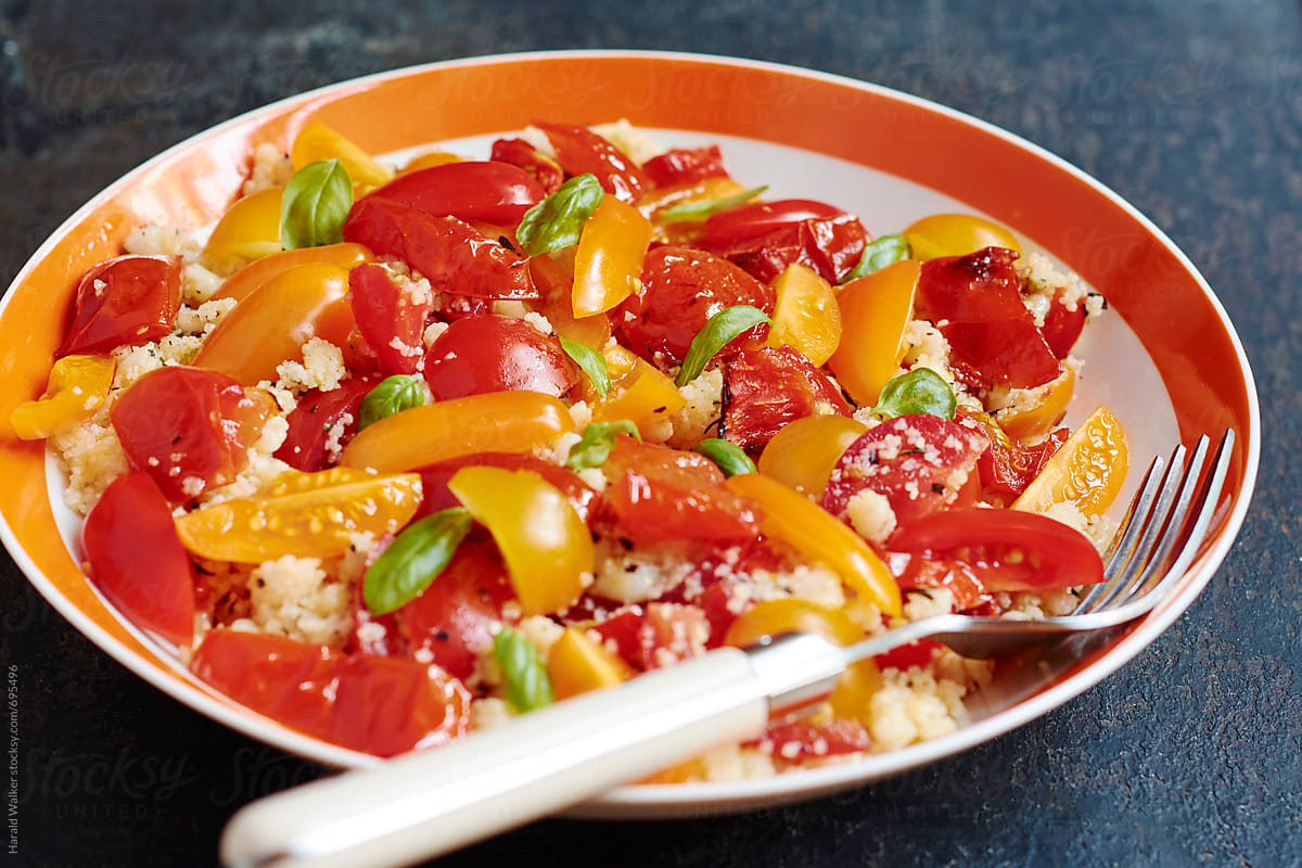 "Tomato Barley Couscous Salad" by Stocksy Contributor "Harald Walker ...