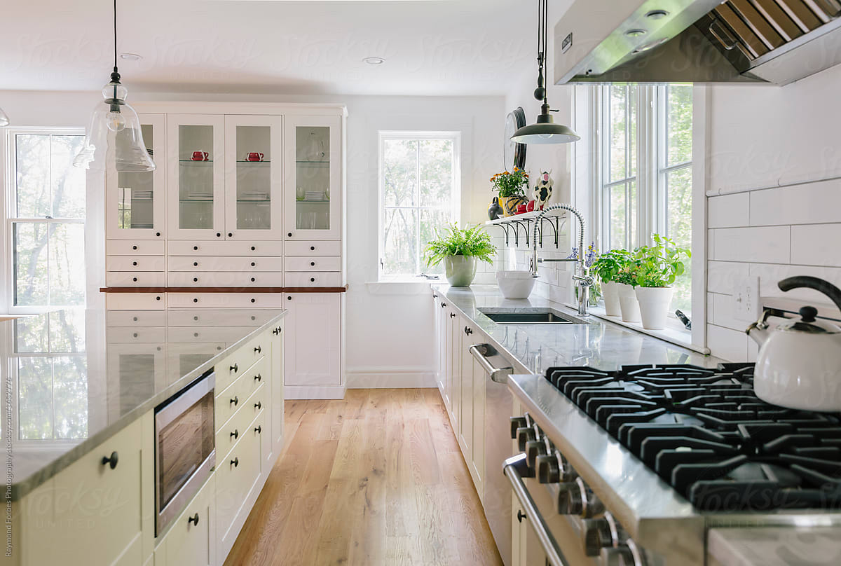 "Contemporary Kitchen In Home" by Stocksy Contributor "Raymond Forbes ...