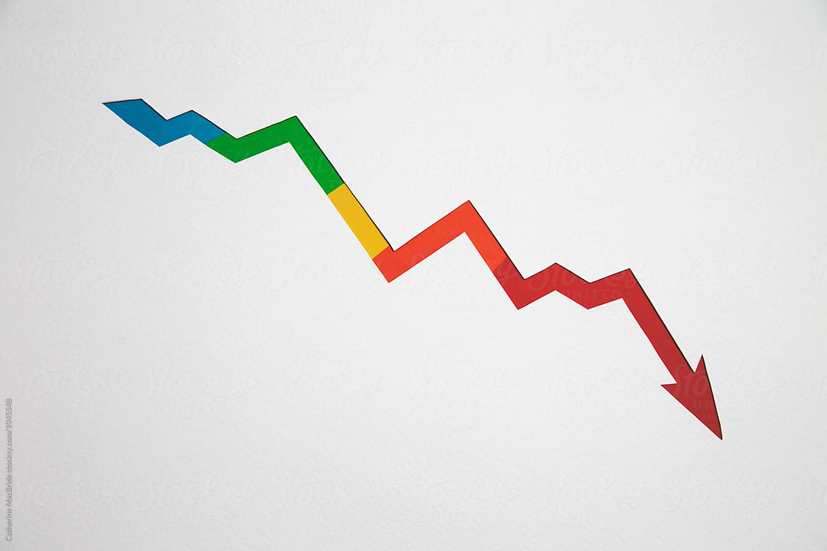 "The Colourful Journey To Red, A Paper Graph Representing Decline" by ...