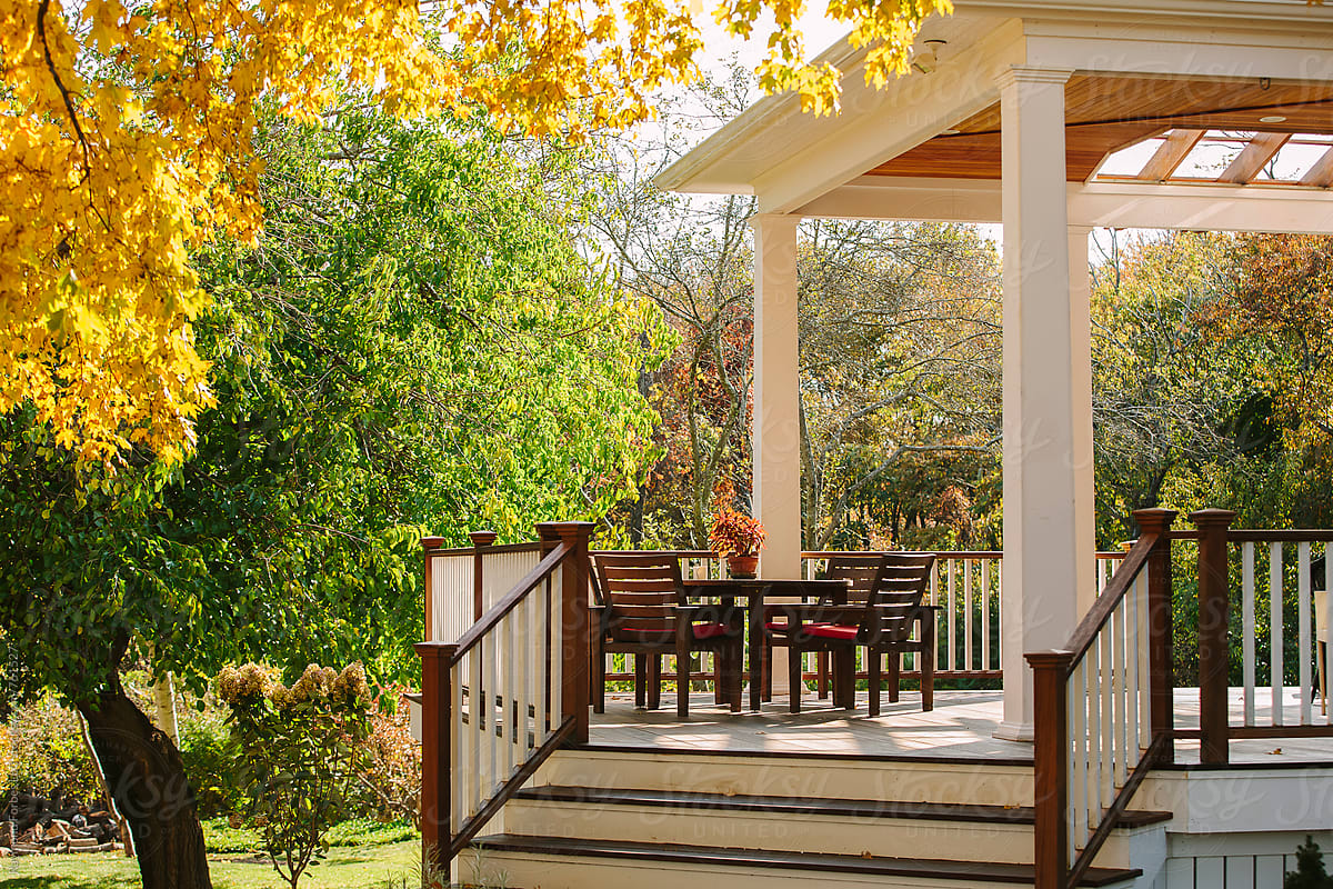 "Porch On Residential Property In Fall Season" by Stocksy Contributor ...