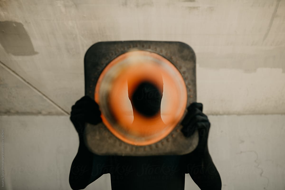 "Man Silhouette Though Cone" by Stocksy Contributor "Itla" - Stocksy