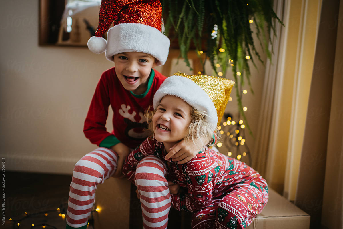 "Two Kids Goofing Around On Christmas Day" by Stocksy Contributor ...