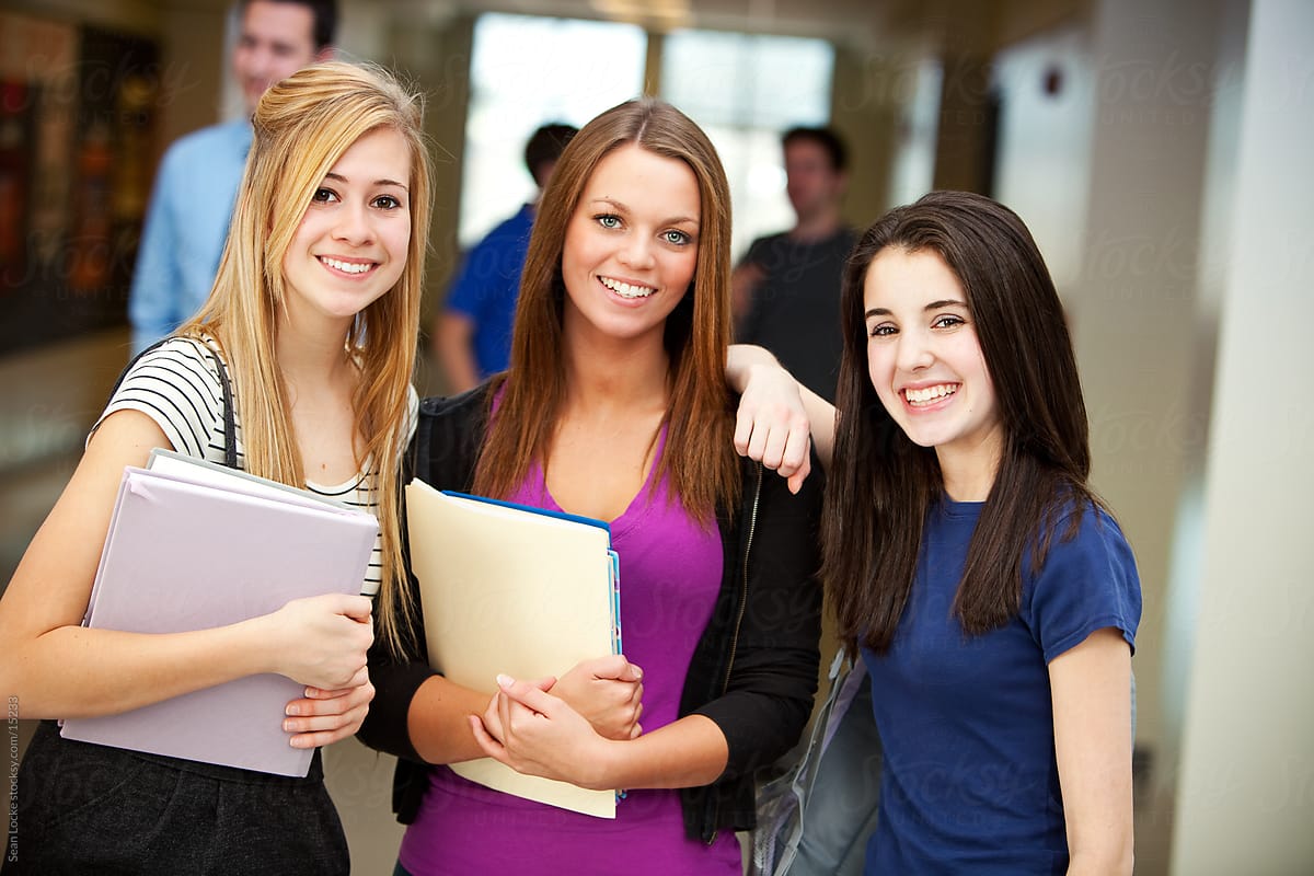 High School Group Of Teen Friends In School By Sean Locke Student