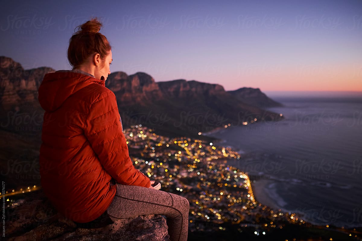 "Twilight Gazing The City Lights And The Sea." by Stocksy Contributor ...
