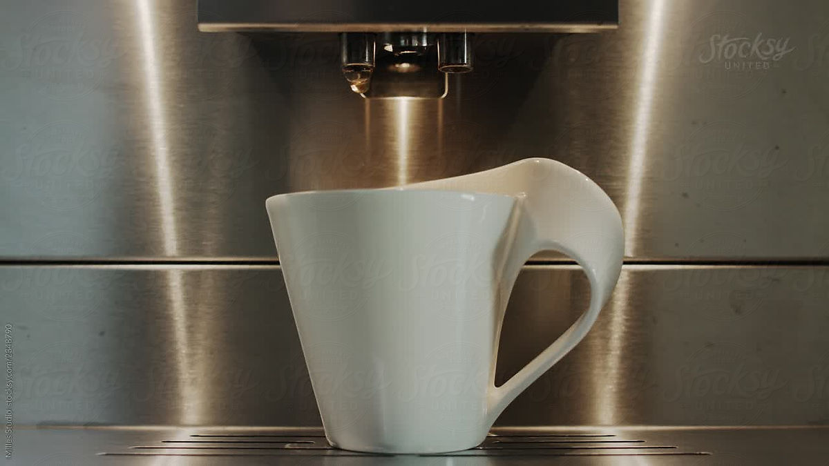 "Machine brewing Coffee Into White Ceramic Cup" by Stocksy Contributor ...