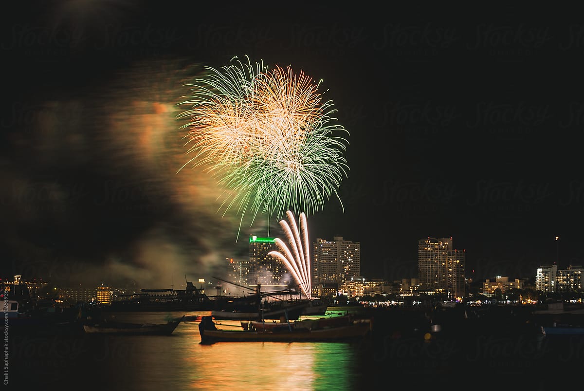 "Pattaya Fireworks" by Stocksy Contributor "Chalit Saphaphak" - Stocksy