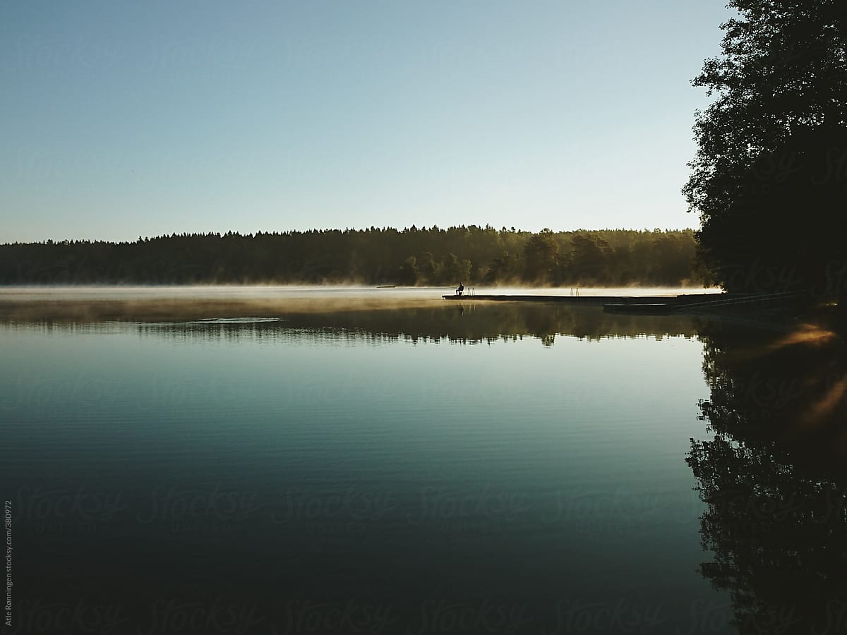 "Sunrise At A Misty Lake In Oslo, Norway (mobile)" by Stocksy ...