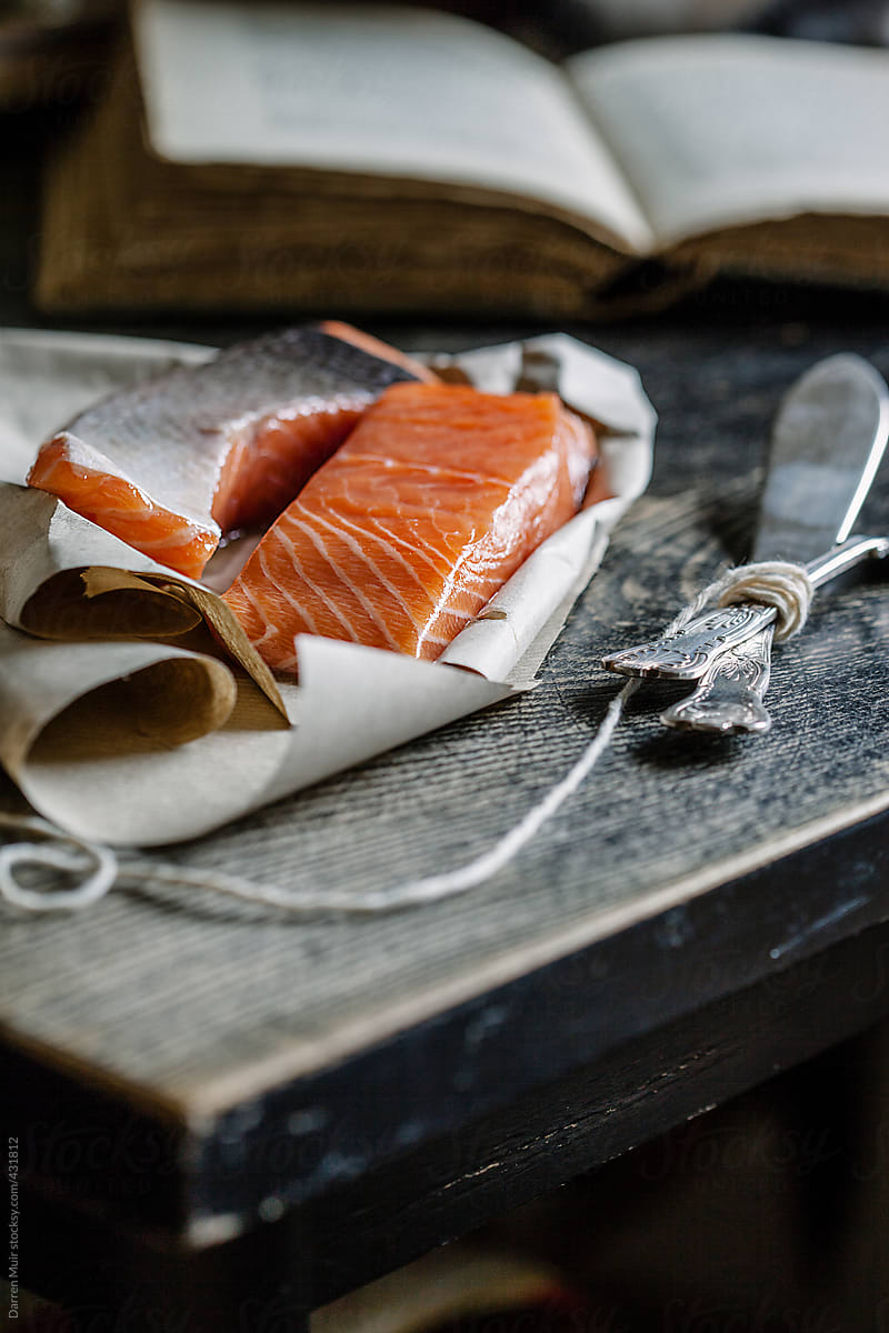 "Two Salmon Fillets On Table." by Stocksy Contributor "Darren Muir ...