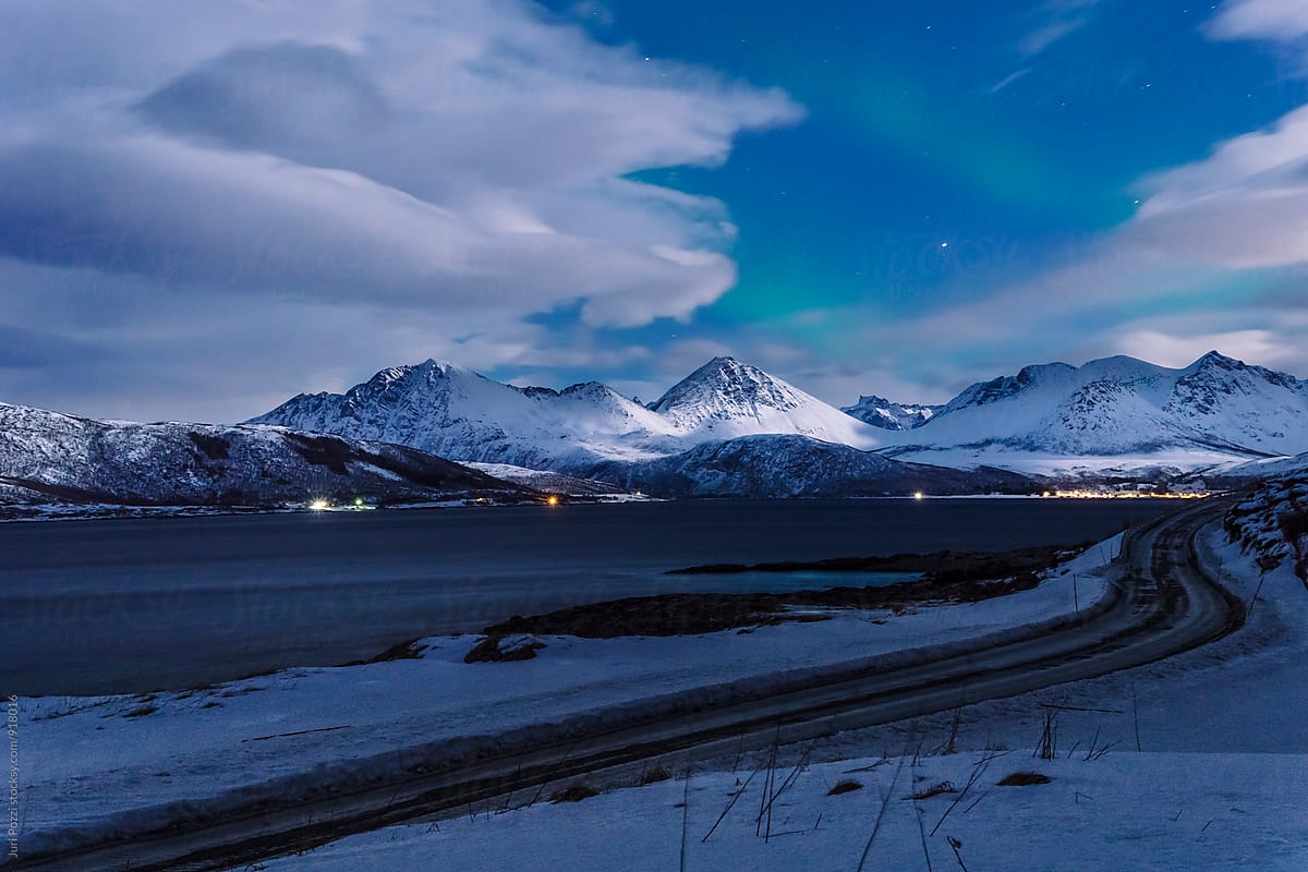 "Northern Lights On A Norwegian Fjord" by Stocksy Contributor "Studio ...