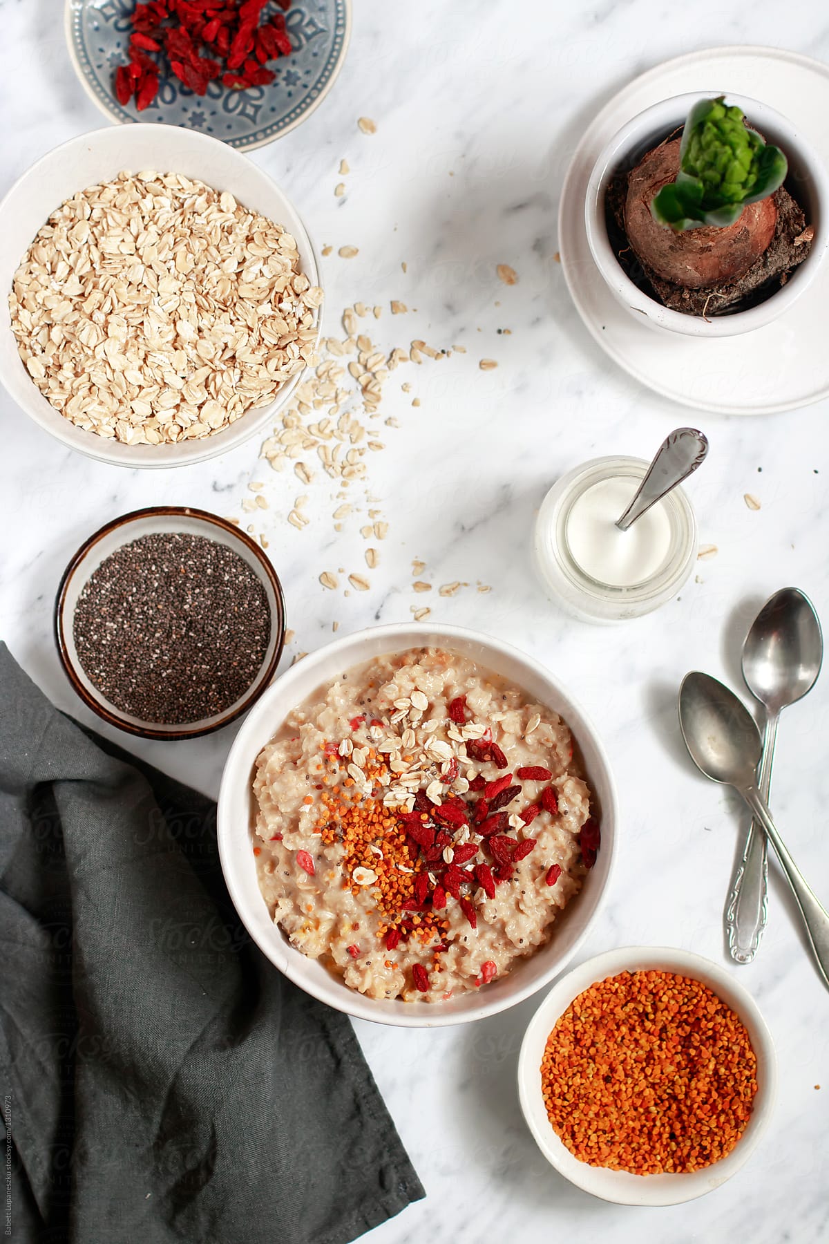 "Creamy Whole Grain Porridge With Almond Butter" by Stocksy Contributor ...