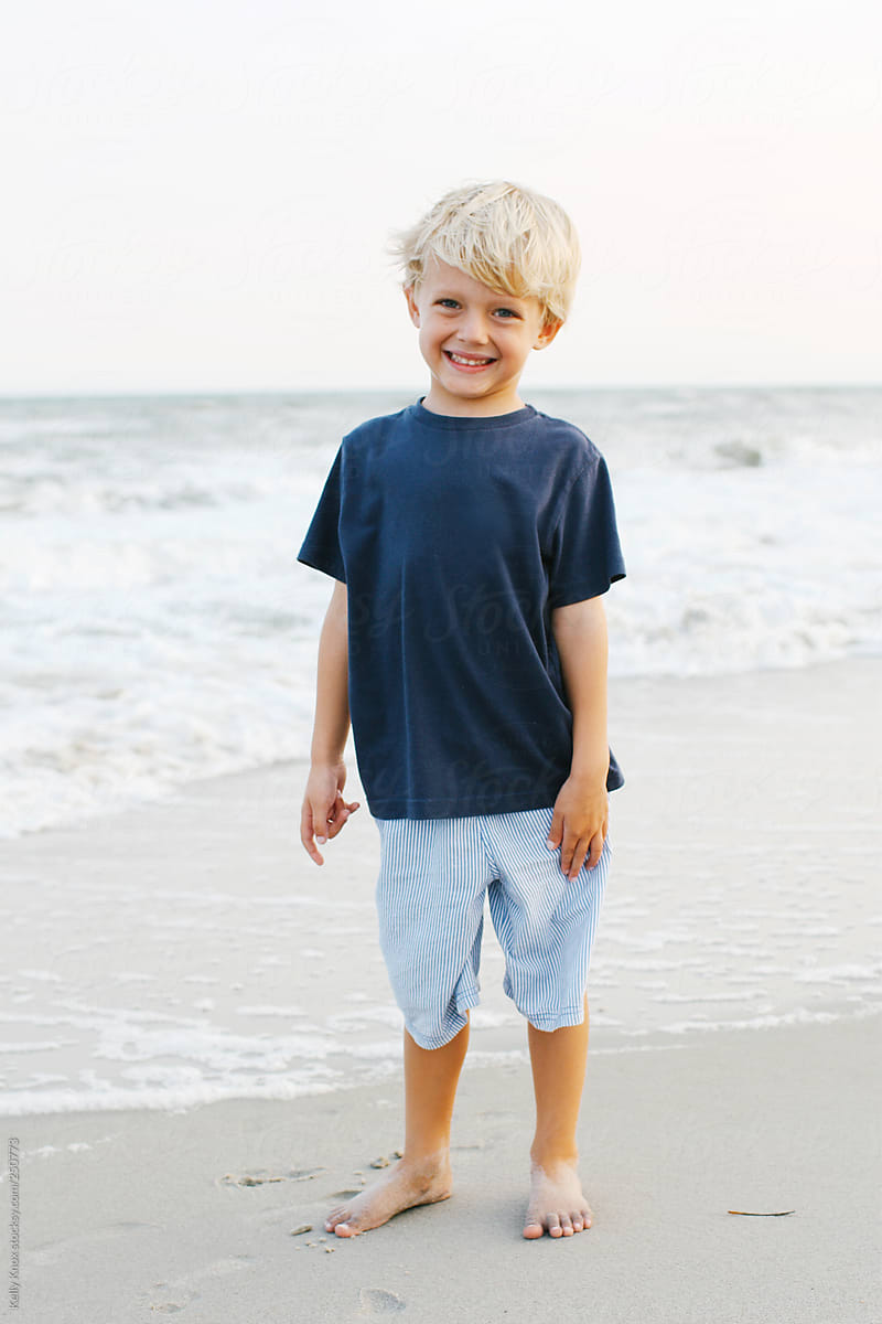 "Portrait Of A Little Boy On The Beach" by Stocksy Contributor "Kelly ...