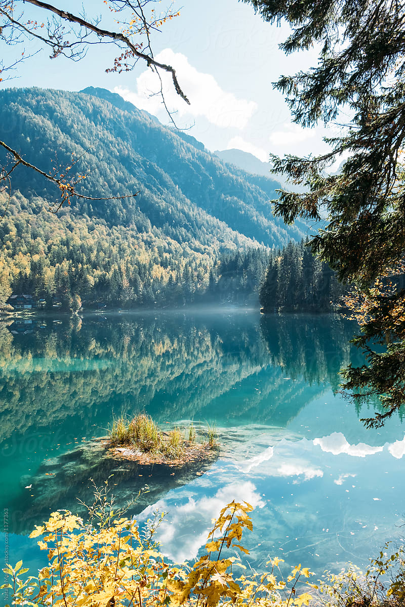 "Beautiful Lake Surrounded By Forrest" by Stocksy Contributor "Nataša ...