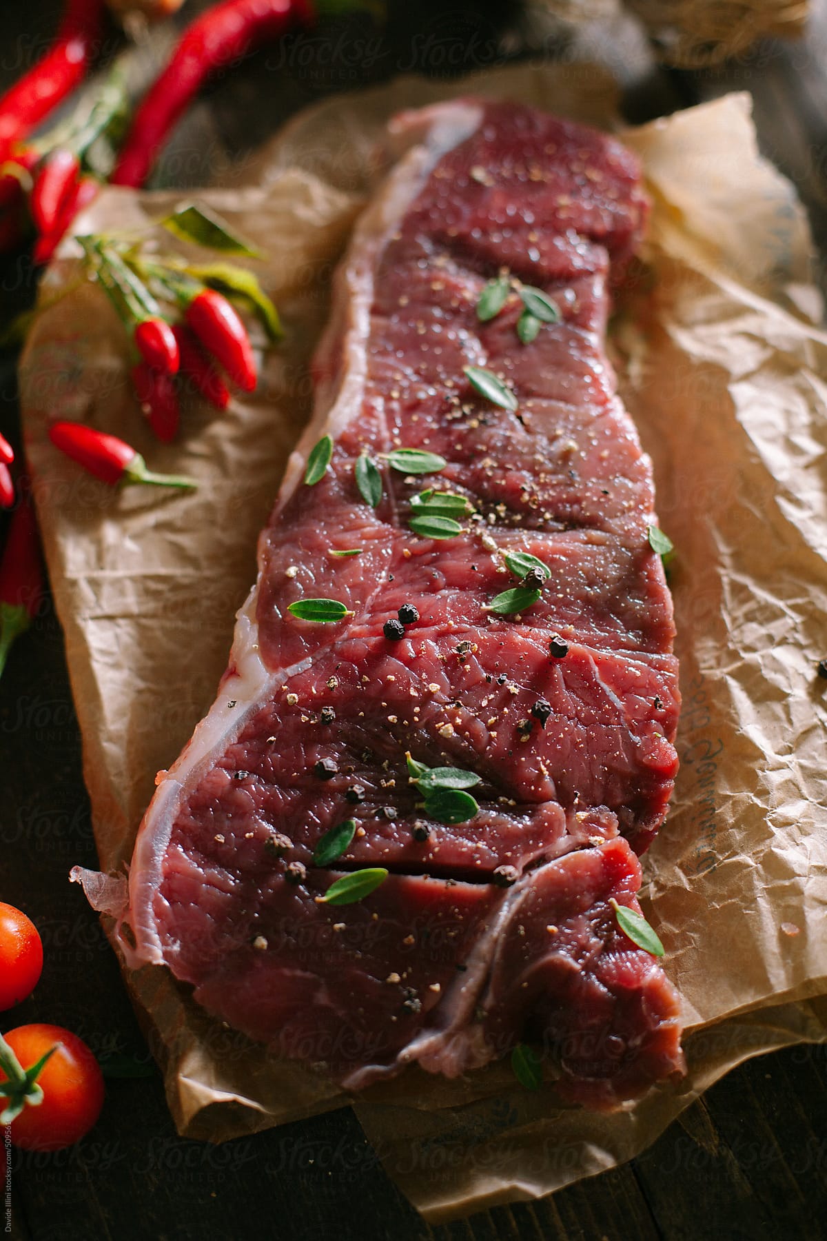 "Raw Beef Steak" by Stocksy Contributor "Davide Illini" - Stocksy