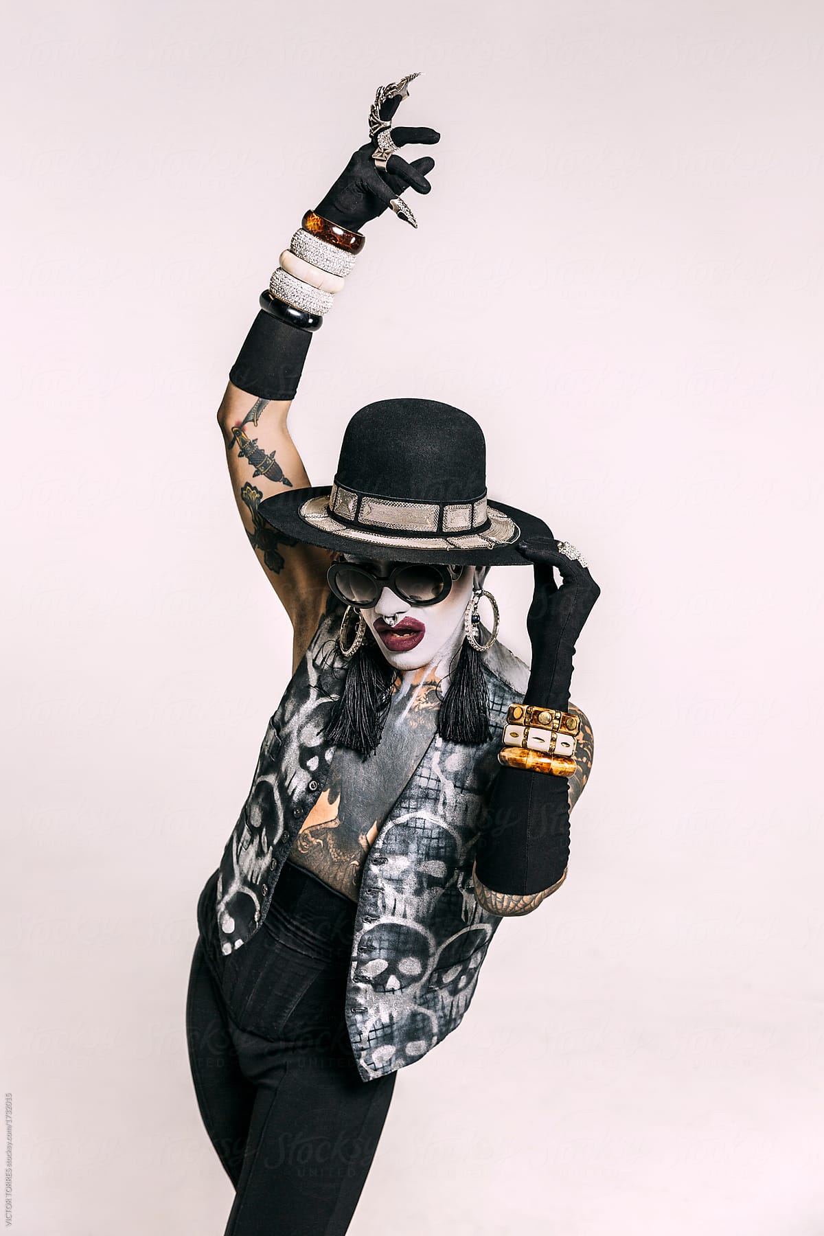 "Bizarre Fashion Studio Portrait With Extreme Makeup" by Stocksy ...
