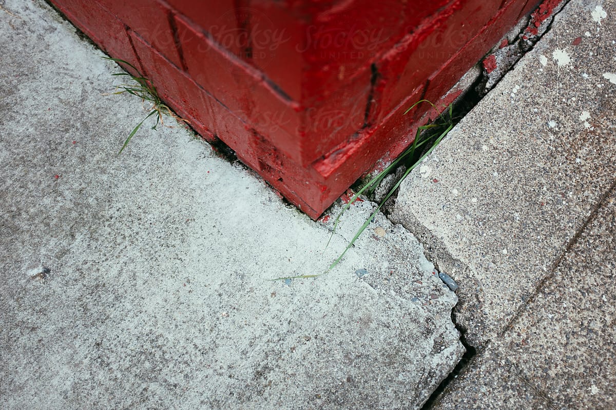 "Corner Of Painted Brick Building Wall And Urban Sidewalk" by Stocksy ...